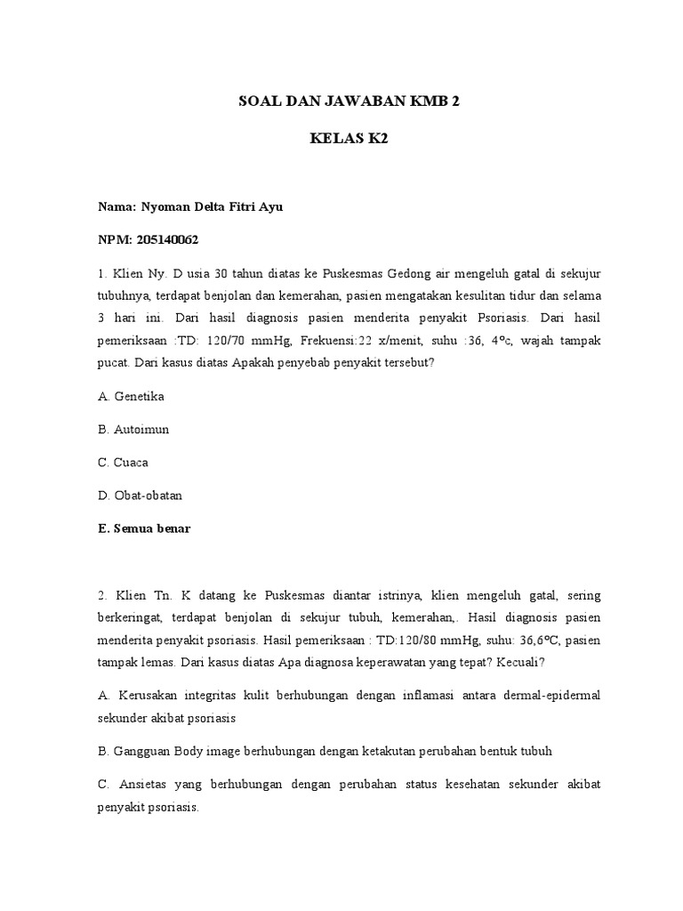 Soal Dan Jawaban KMB 2 K2 | PDF