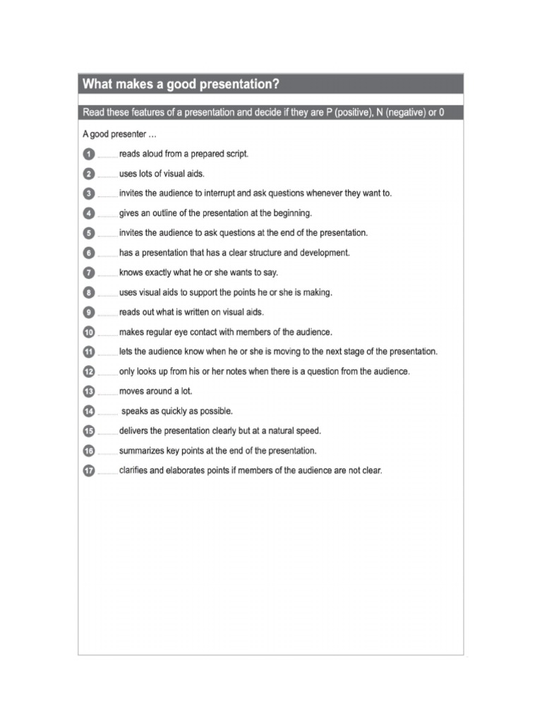 What Makes A Good Presentation WS | PDF