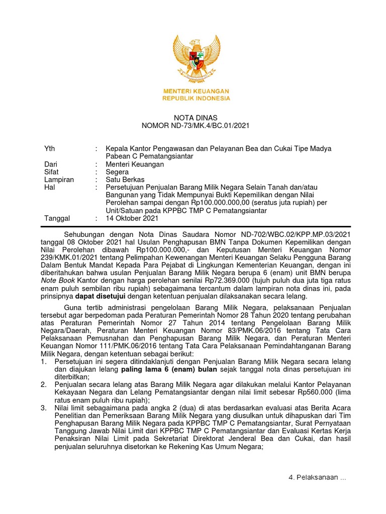 Note Book Kantor Dengan Harga Perolehan Senilai Rp72.369.000 (Tujuh ...