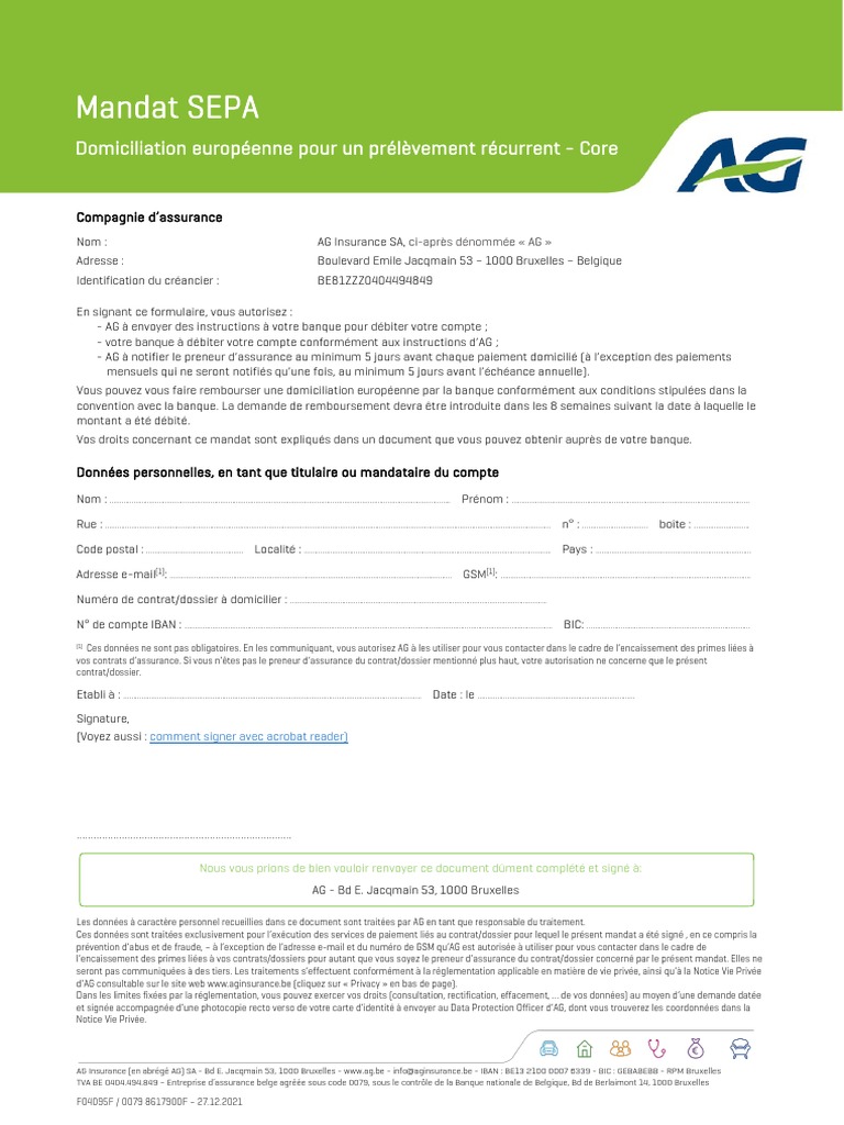 Mandat SEPA | PDF