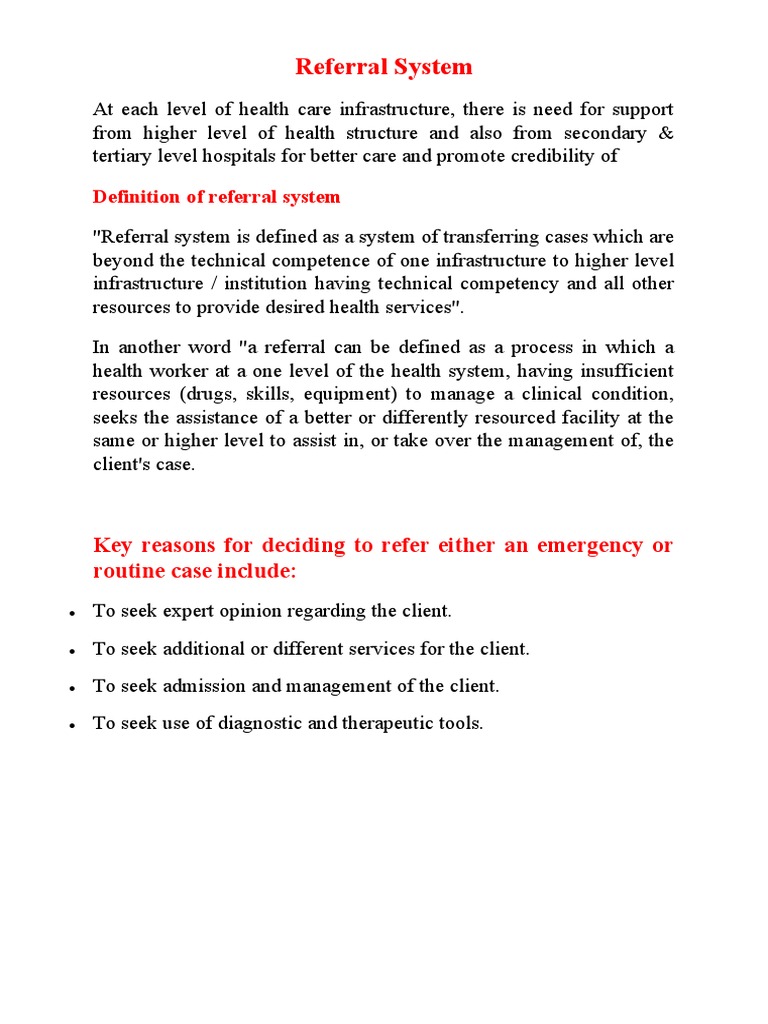Understanding Healthcare Referral Systems | PDF
