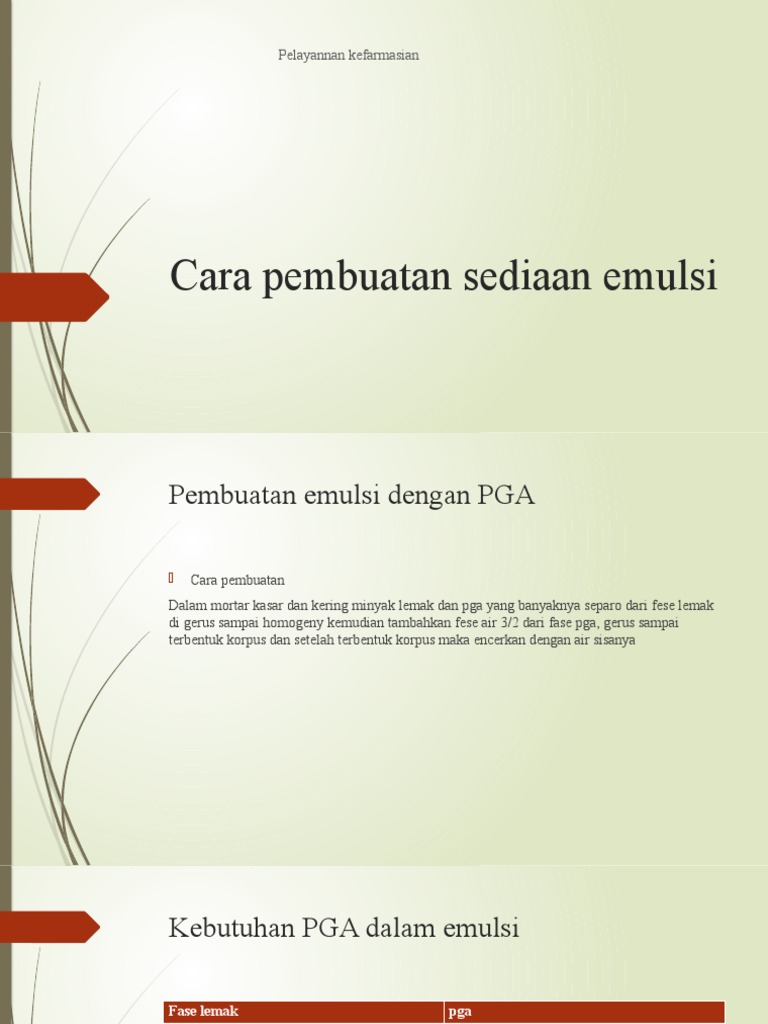 Cara Pembuatan Sediaan Emulsi | PDF