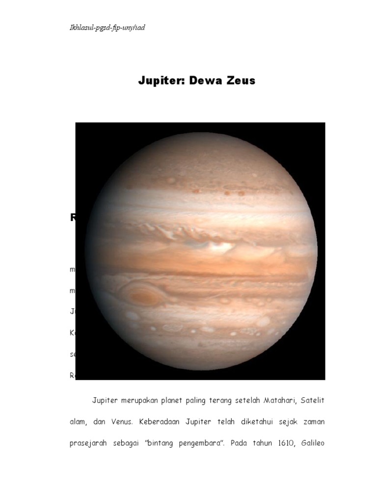 Fakta Menarik tentang Planet Jupiter | PDF | Ilmu Sosial | Sains ...