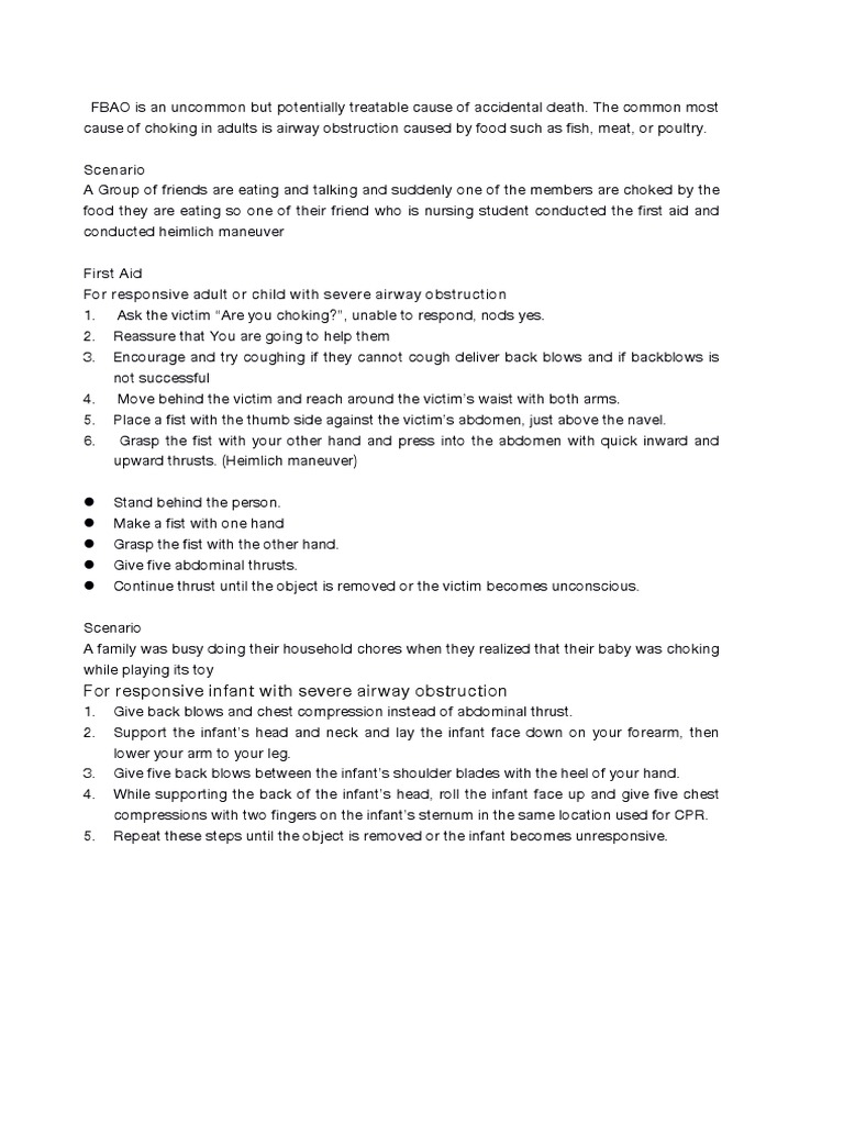 Fbao | PDF | Medical Emergencies | Human Diseases And Disorders