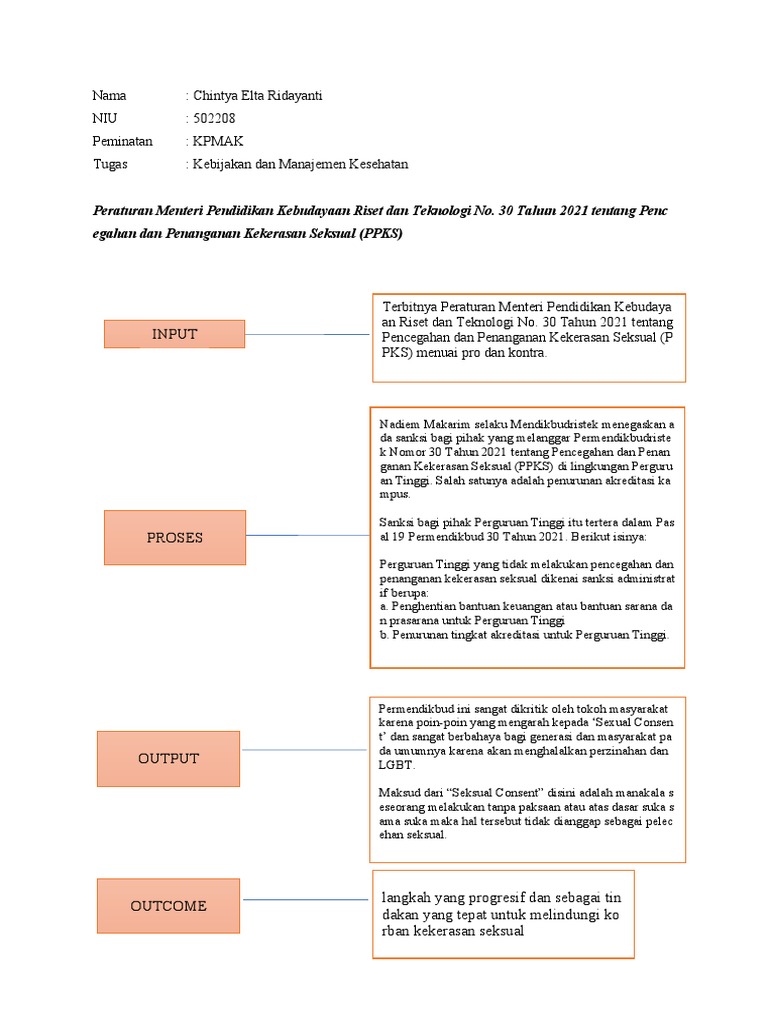 Tugas Kebijakan Policy Cycle Input Proses Output | PDF