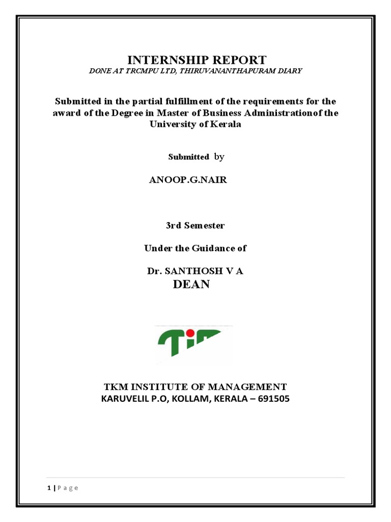 Internship Report Final | PDF | Internship | Job Hunting