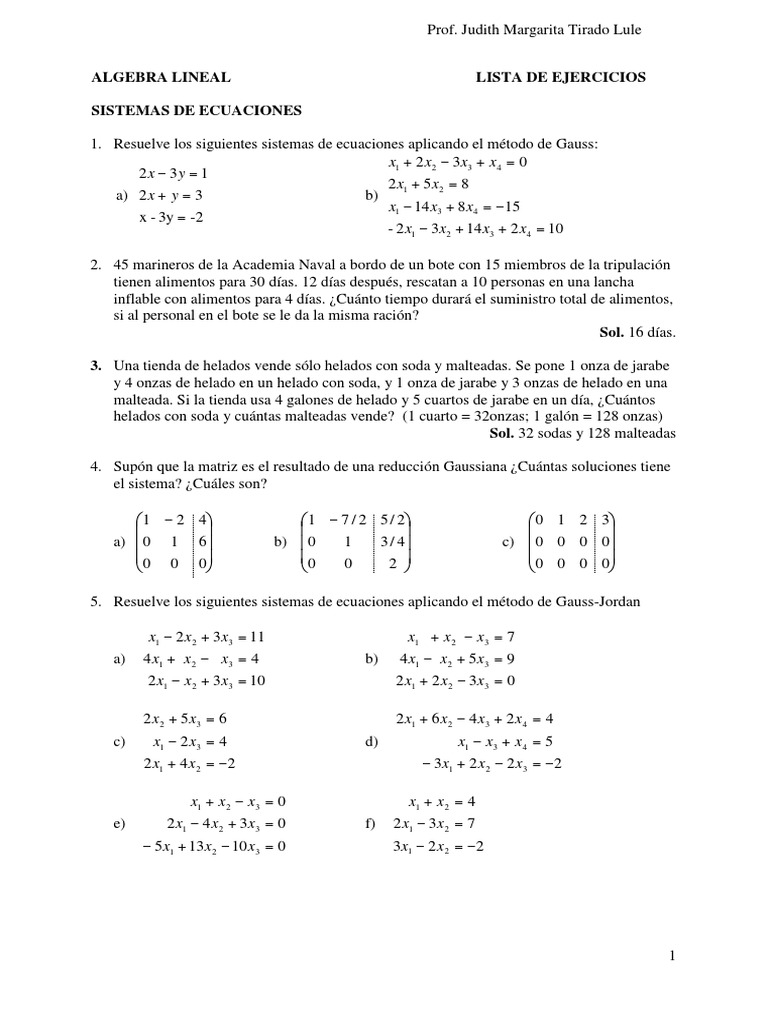Lista de Ejercicios de Algebra Lineal Enero-Junio 2014 | PDF | Espacio vectorial | Base (álgebra ...