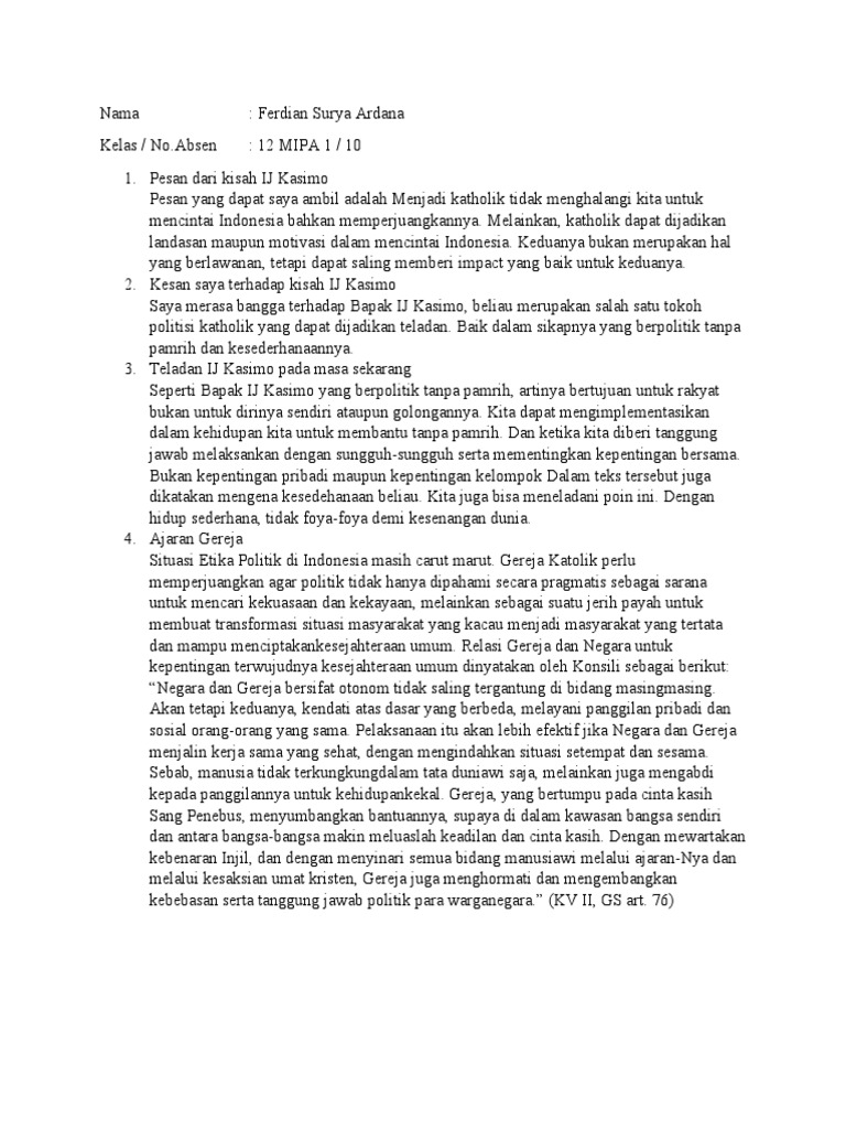 IJ Kasimo Politik | PDF