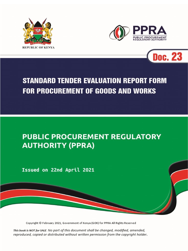 STD Proposal Evaluation Report For Procurement of Goods and Works | PDF | Procurement | Evaluation