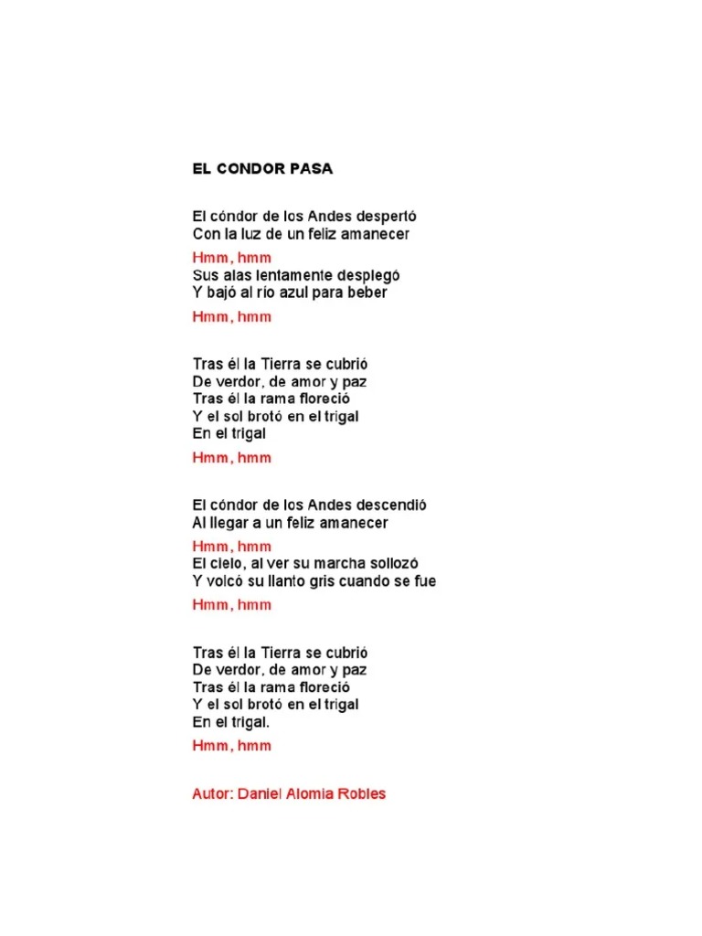 Letra El Condor Pasa | PDF