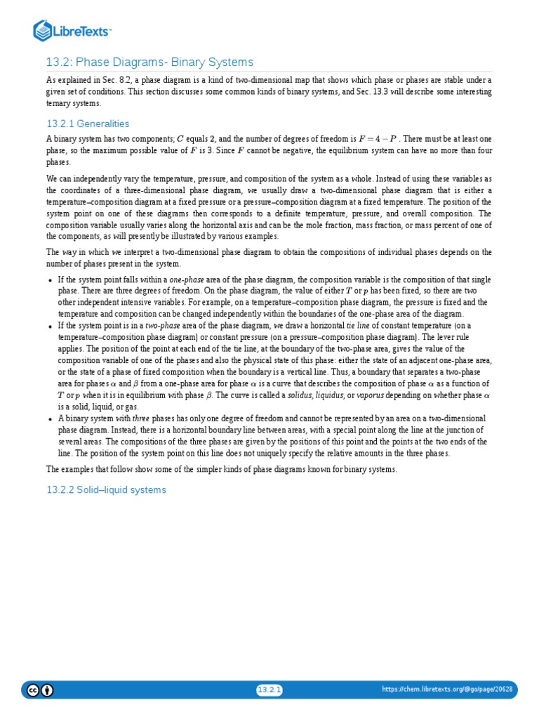 13.02 Phase Diagrams - Binary Systems | PDF | Phase Diagram | Phase ...