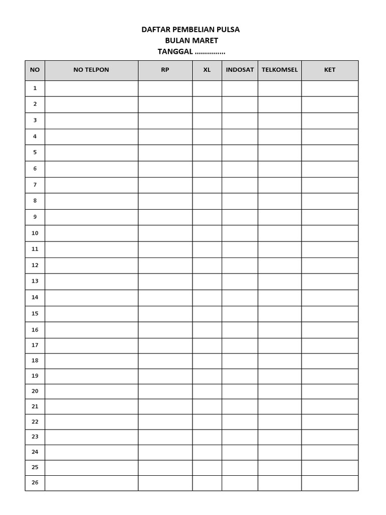 Buku Pulsa | PDF