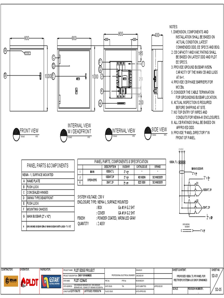 Specifications and Components for a 1000 Amp Three Phase Electrical Panel | PDF | Electrical ...