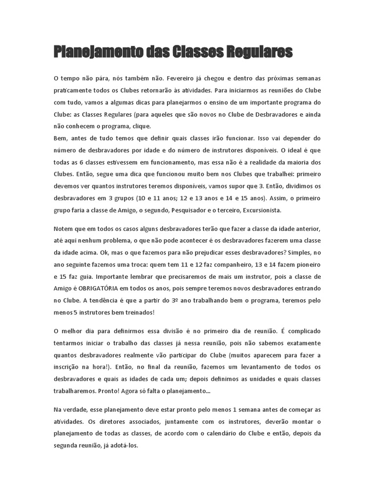 Planejamento Das Classes Regulares | PDF | Bíblia | Evangelho de João