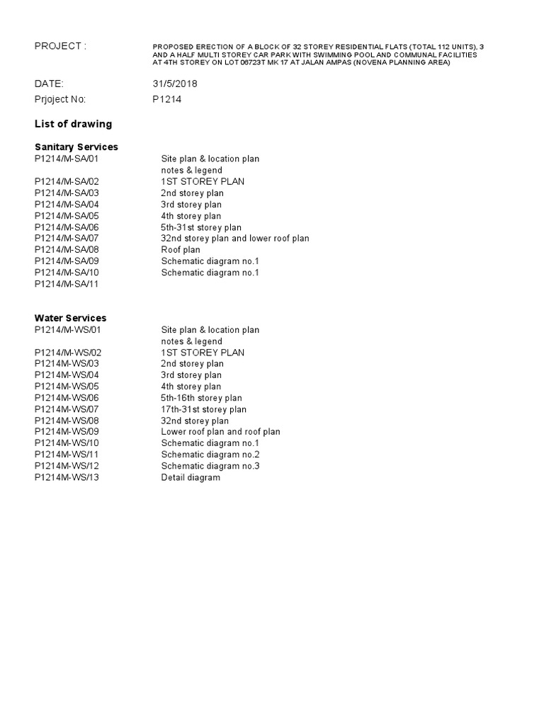 List of Drawing | PDF