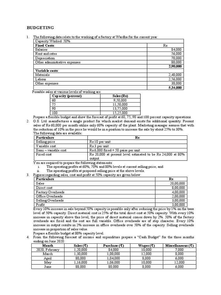 Budgeting Online Pdf Expense Depreciation