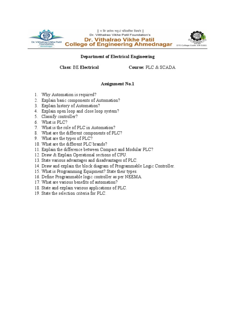 Assignment 1 PLC | PDF