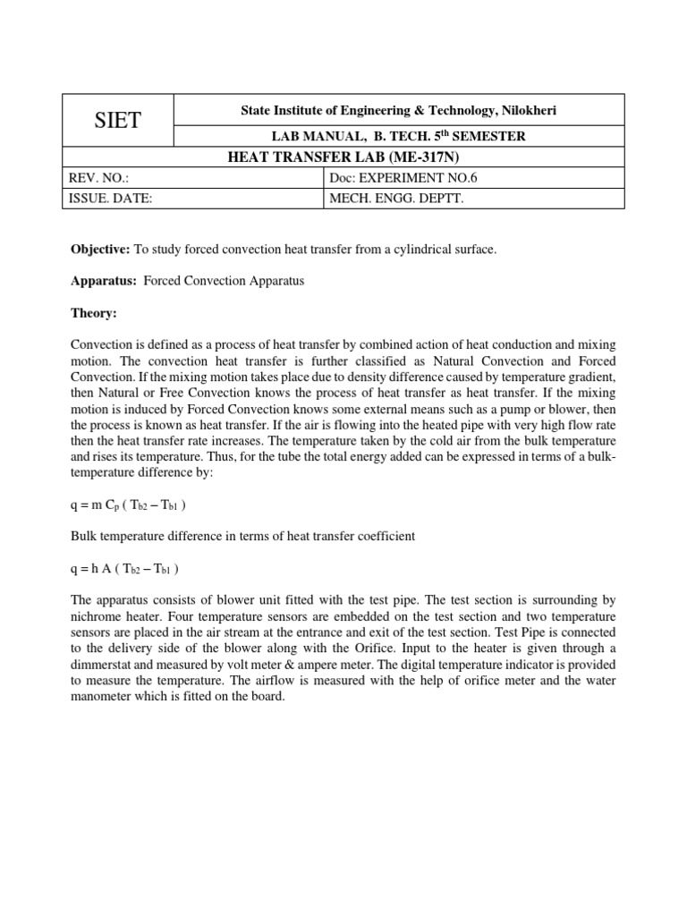Experiment 06 | PDF | Heat Transfer | Heat