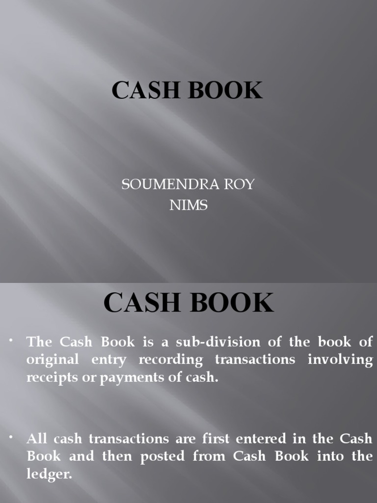 Cash Book | PDF | Debits And Credits | Payments