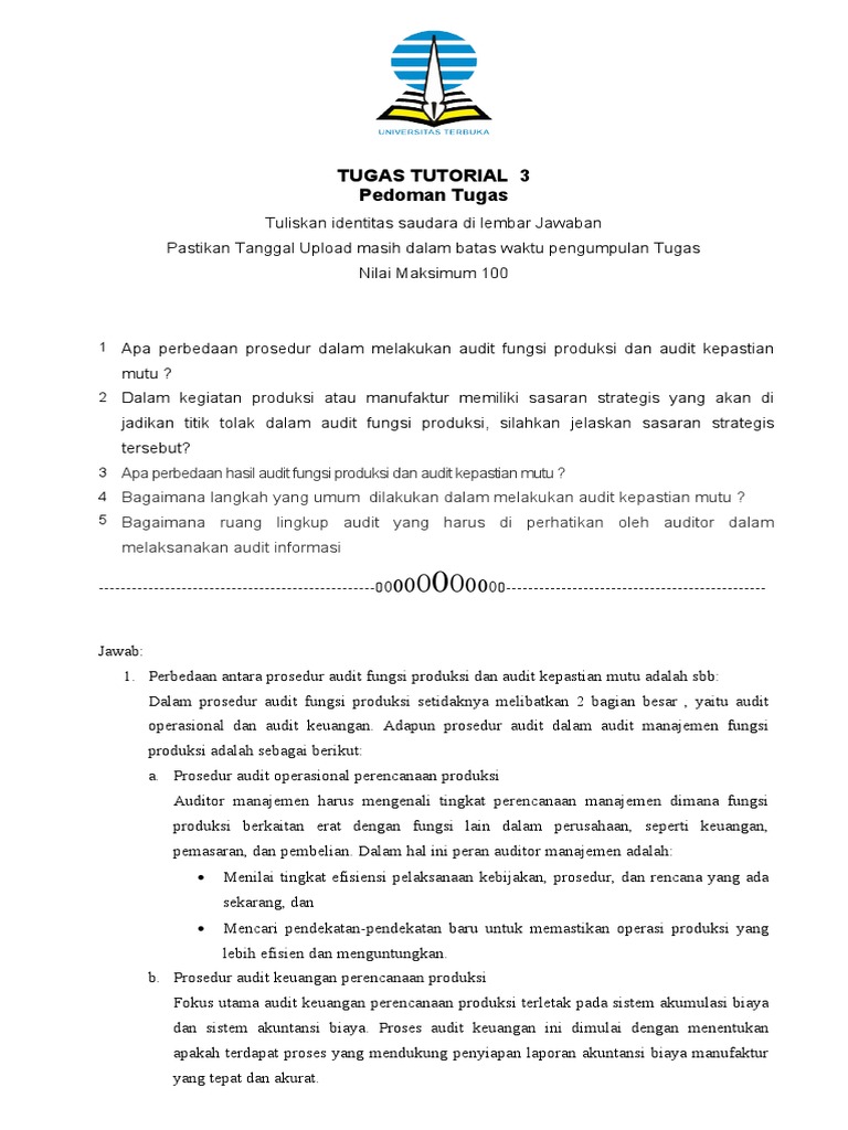 Tugas 3 - EKSI4413-AUDIT MANAJEMEN | PDF Tugas 3 - EKSI4413-AUDIT MANAJEMEN | PDF
