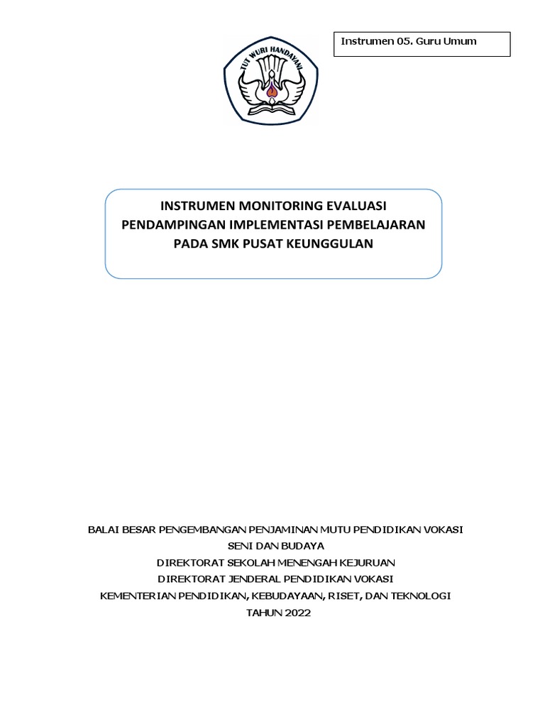Final Instrumen Monev PIP - Guru Umum | PDF | Karier & Perkembangan ...