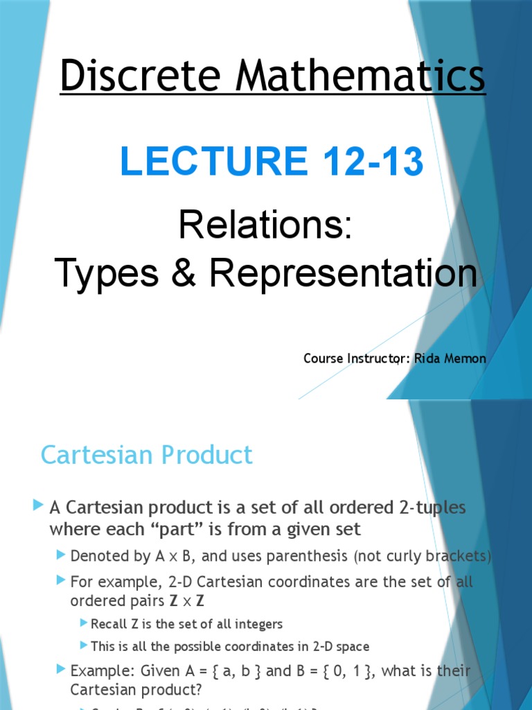 Discrete Structures - Lecture 12, 13 | PDF | Set (Mathematics) | Bracket