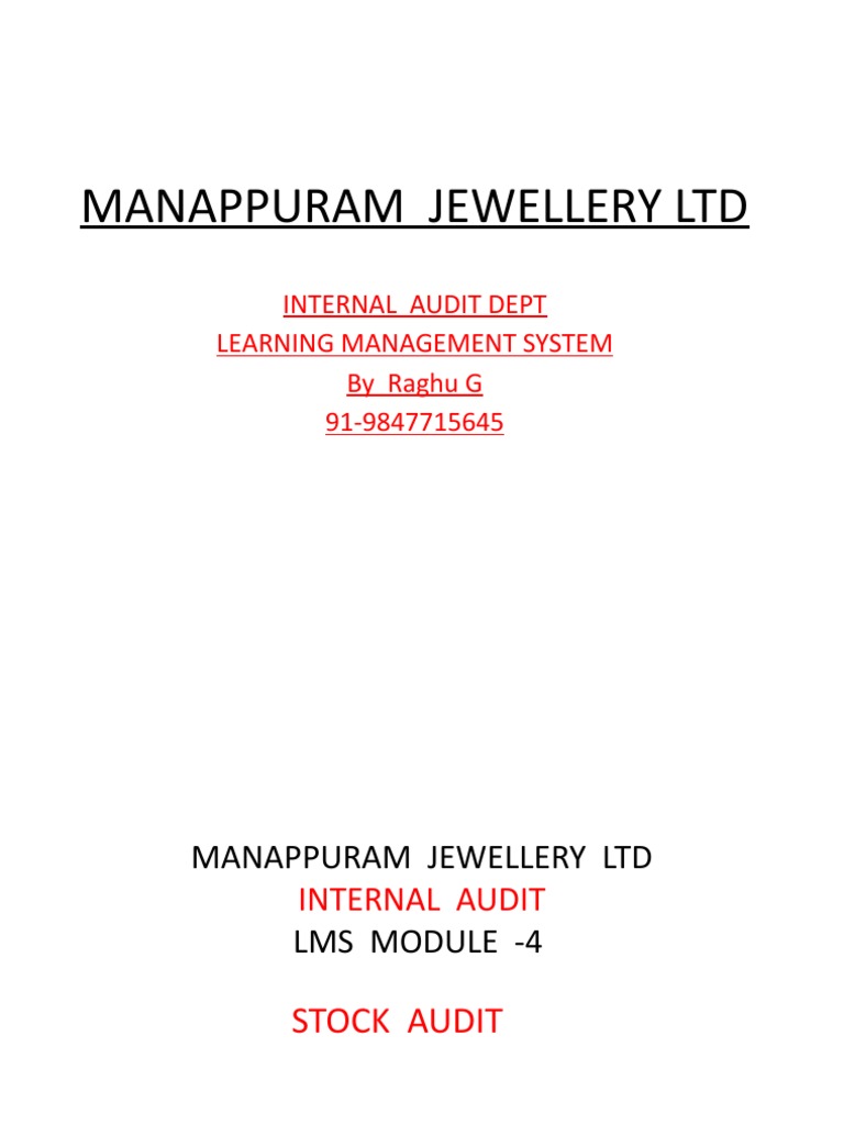Gold Audit/ Gold Inspection Lms | Download Free PDF | Audit | Inventory