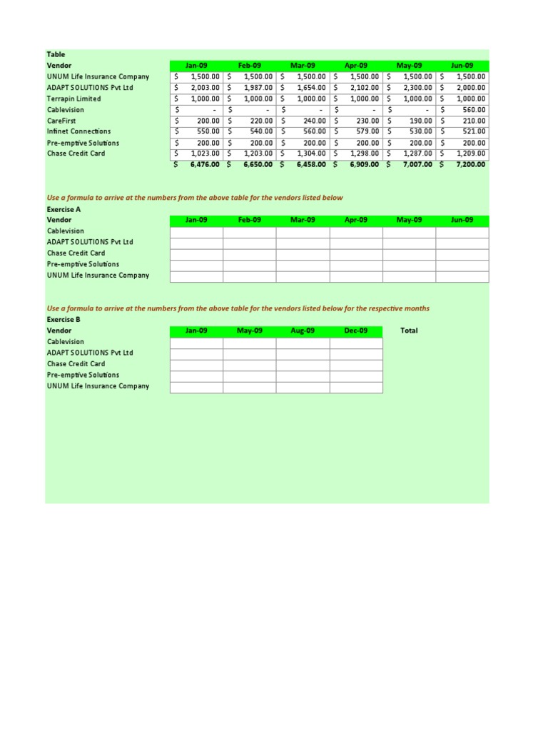 Excel Test | PDF | Accounts Payable | Service Industries