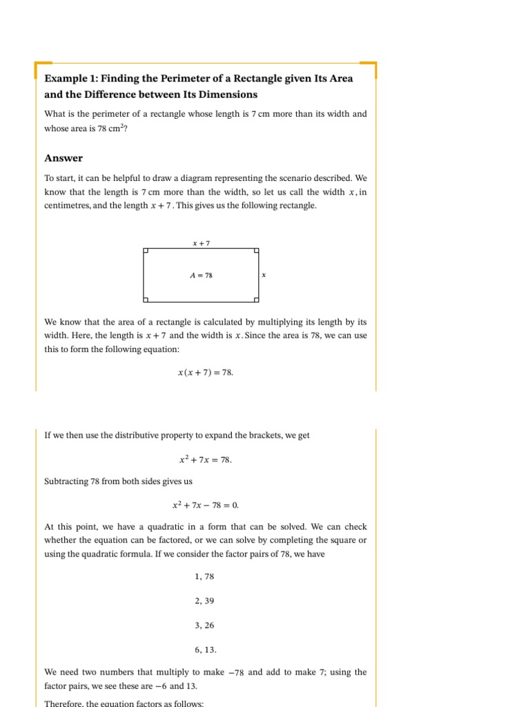 Quadratic Equations in Real-Life Problems | PDF | Quadratic Equation | Area