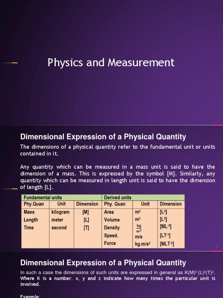 Dimensional Analysis in Physics | PDF | Volume | Length