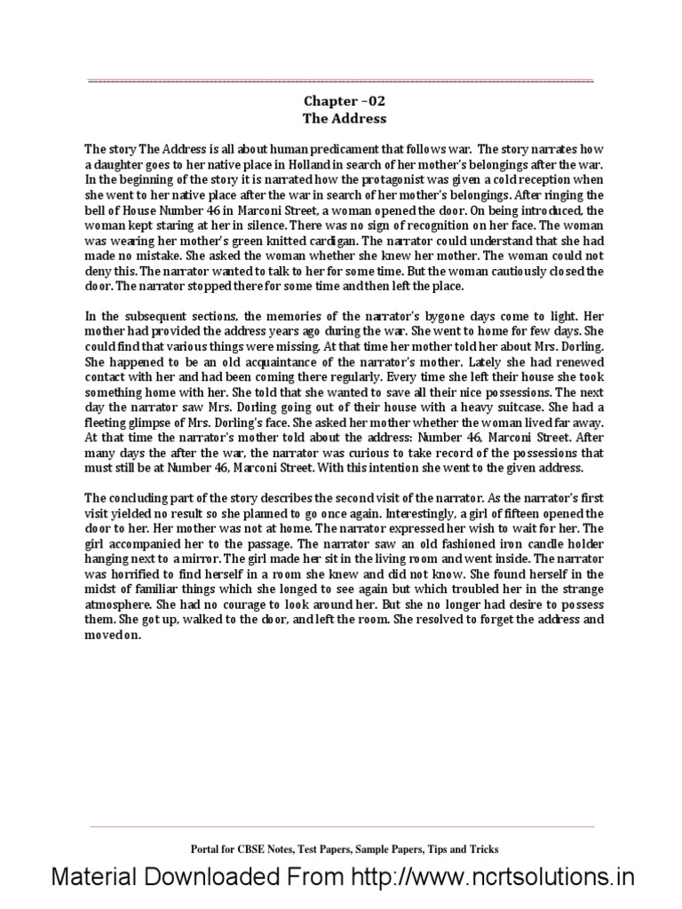 Chapter 10 The Address Notes | PDF