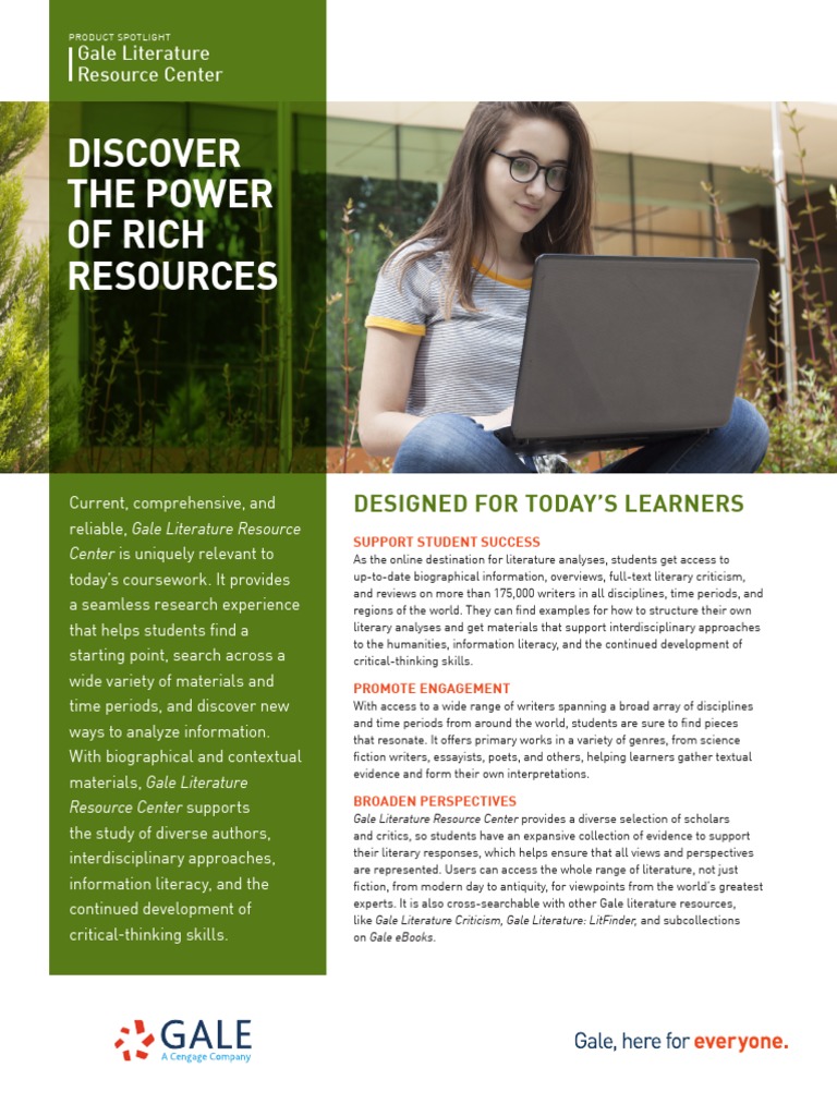 Databases Pse Gale Literature Resource Center One Sheet | PDF | Information Literacy | Critical ...