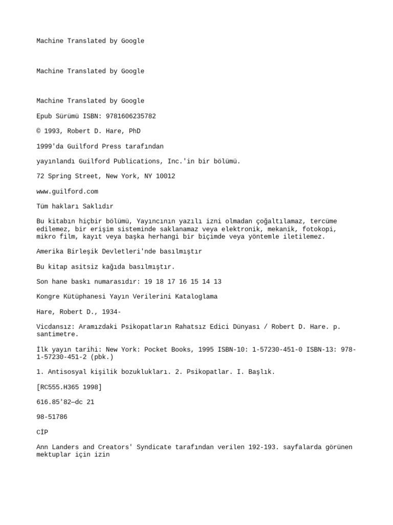 Without Conscience - Robert D Hare | PDF