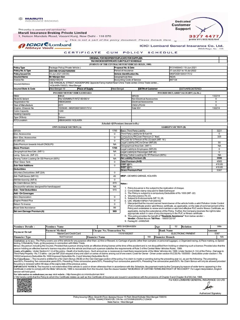 Insurance Format | PDF | Insurance | Deductible
