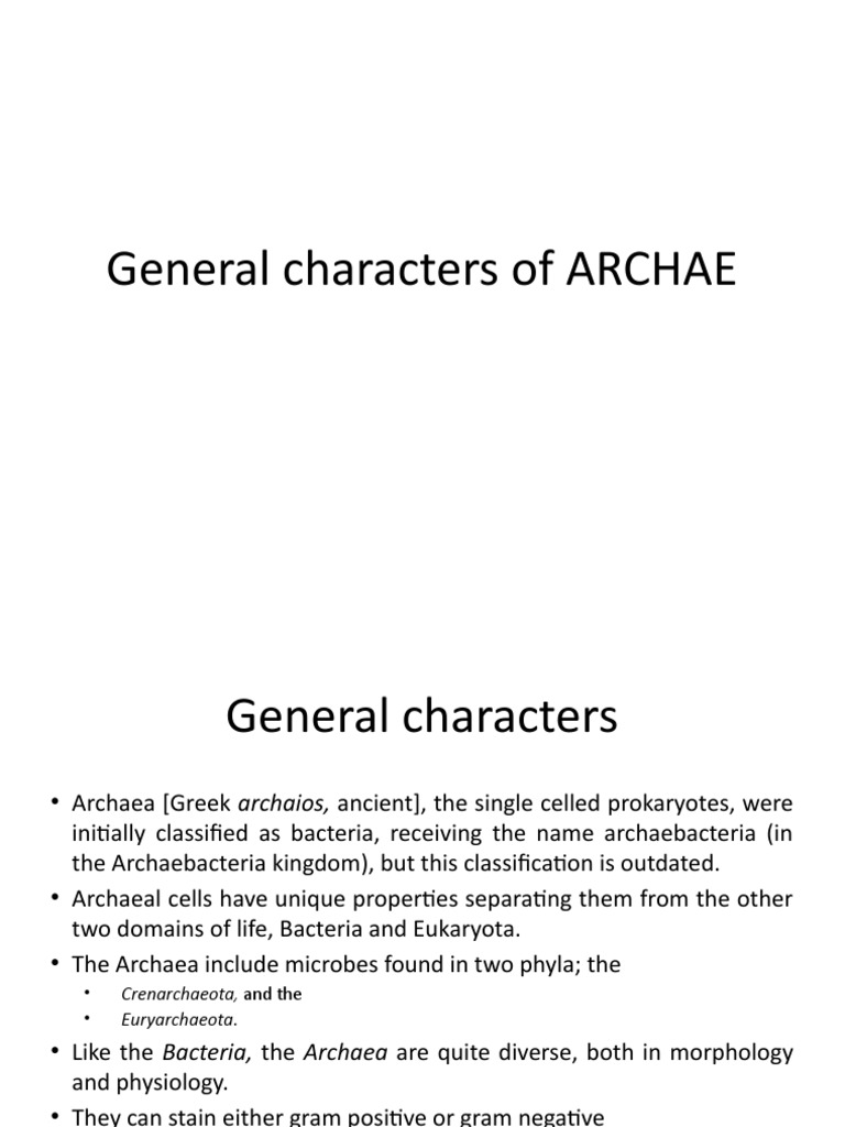 Chap 3a-General Characters of Archae | PDF | Archaea | Lipid