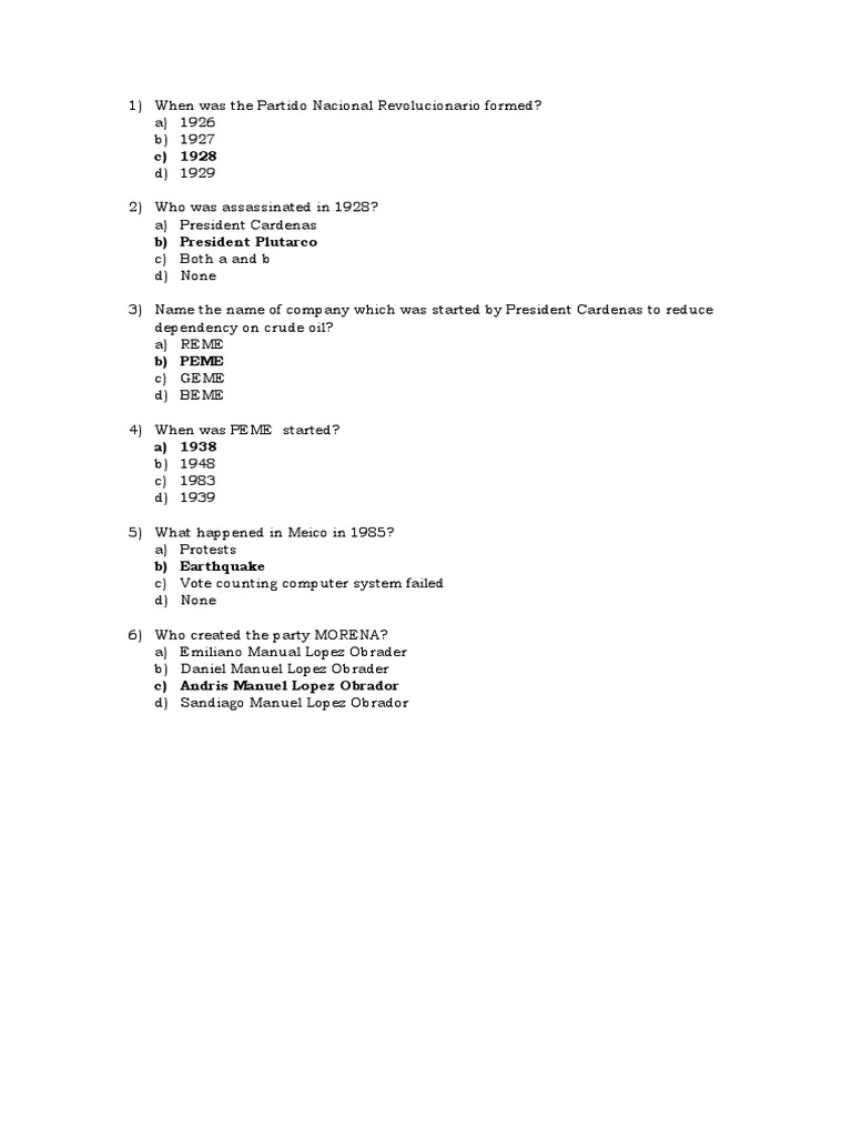 Quiz Questions | PDF