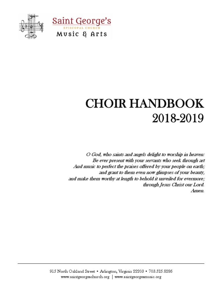 Choir Handbook 2018-2019 | PDF | Choir | Singing