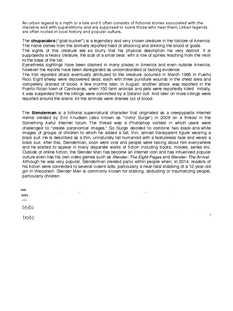 Urban Legends | PDF | Folklore