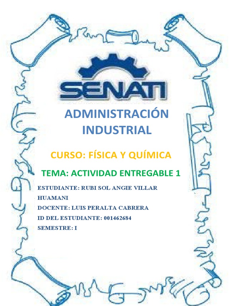 Entregable 1 de Fisica y Quimica Senati Semestre 1 | PDF | Cognición | Ciencia cognitiva