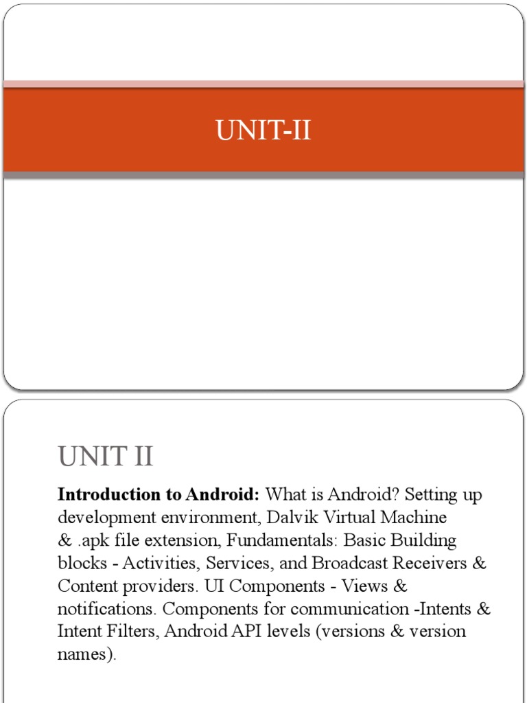 Unit Ii Pdf Android Operating System Java Programming Language