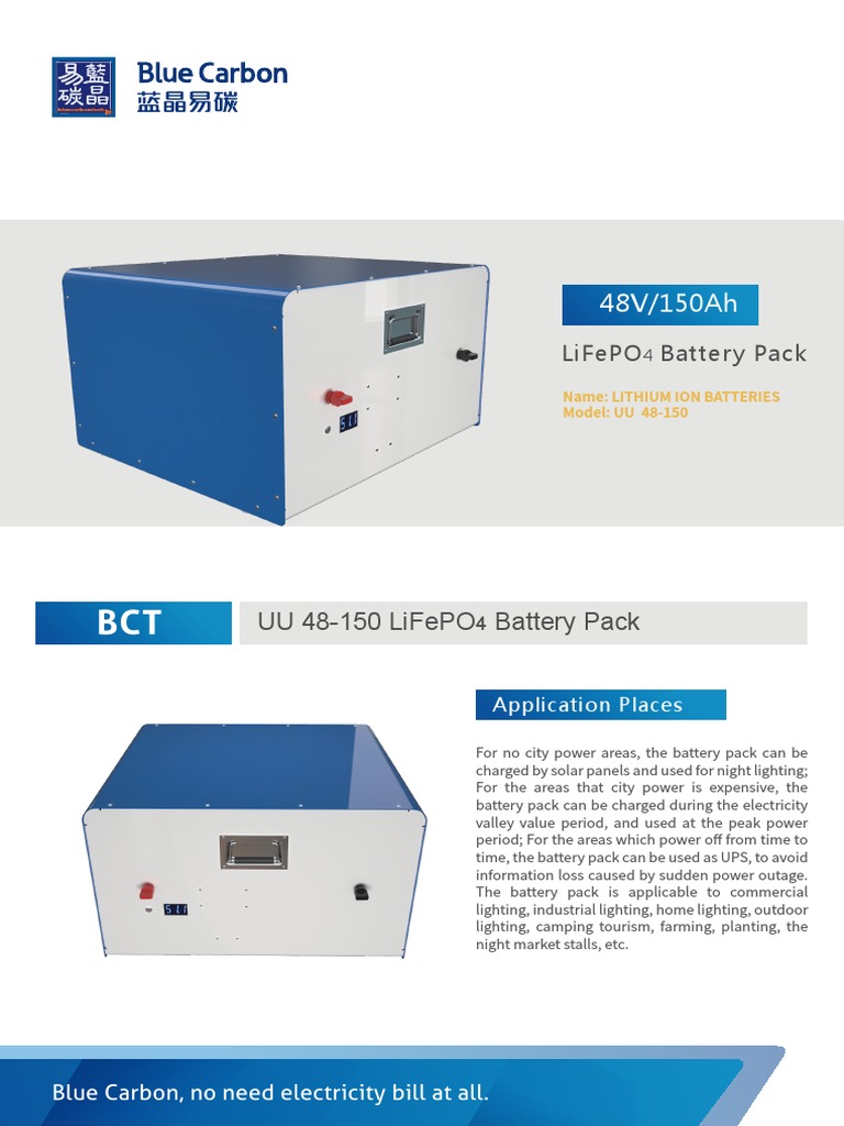 BCT-LPC 48V/150Ah: Uu 48-150 Lifepo Battery Pack | Download Free PDF ...