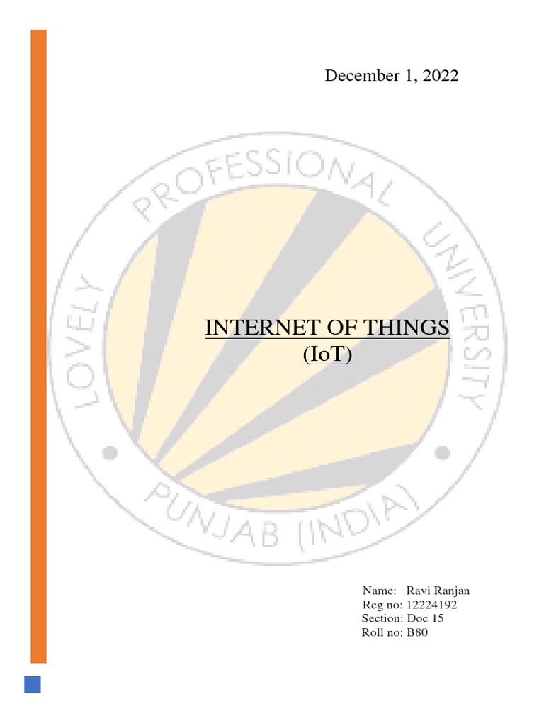 Iot Final Research Paper | PDF | Internet Of Things | Wireless Sensor Network