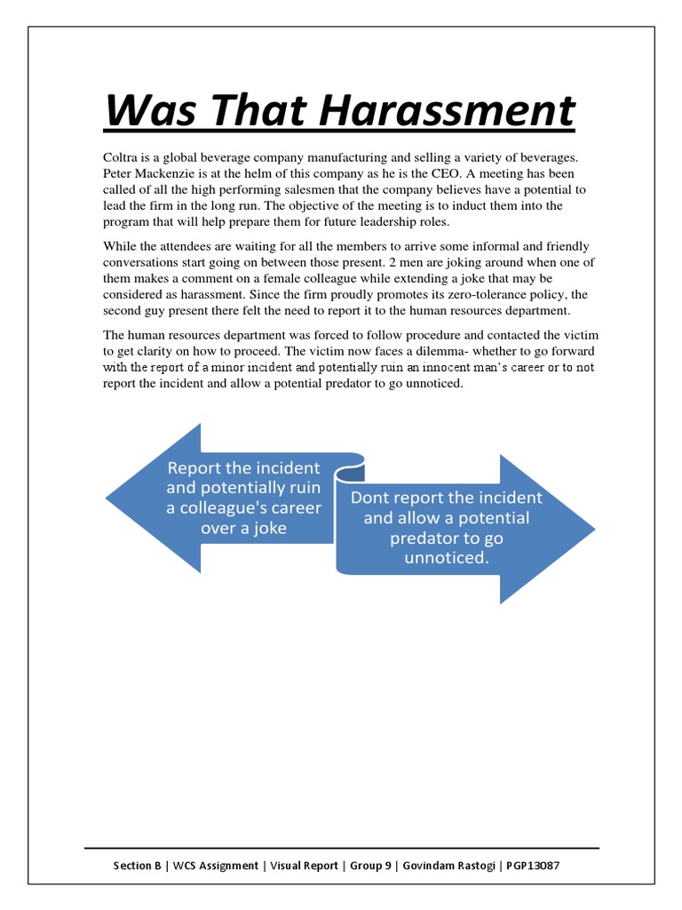 SectionB Group9 ReportVisual | PDF | Sexual Harassment | Applied Ethics