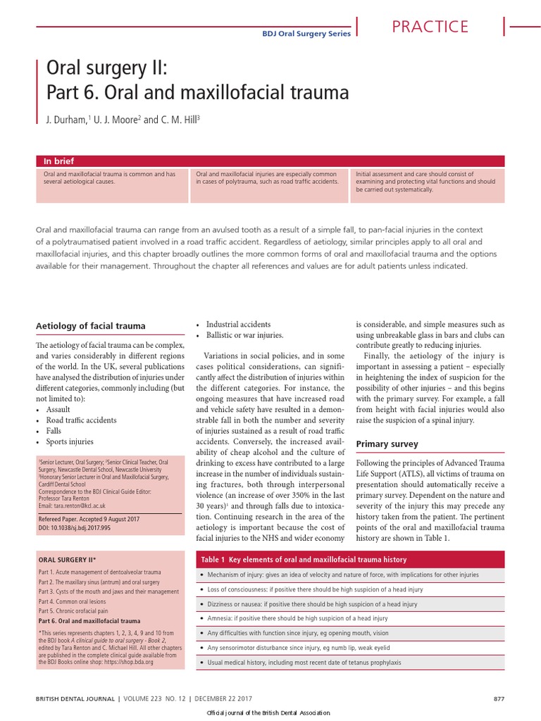 Oral Surgery II. Part 6. Oral Maxillofacial Trauma | PDF | Blood ...