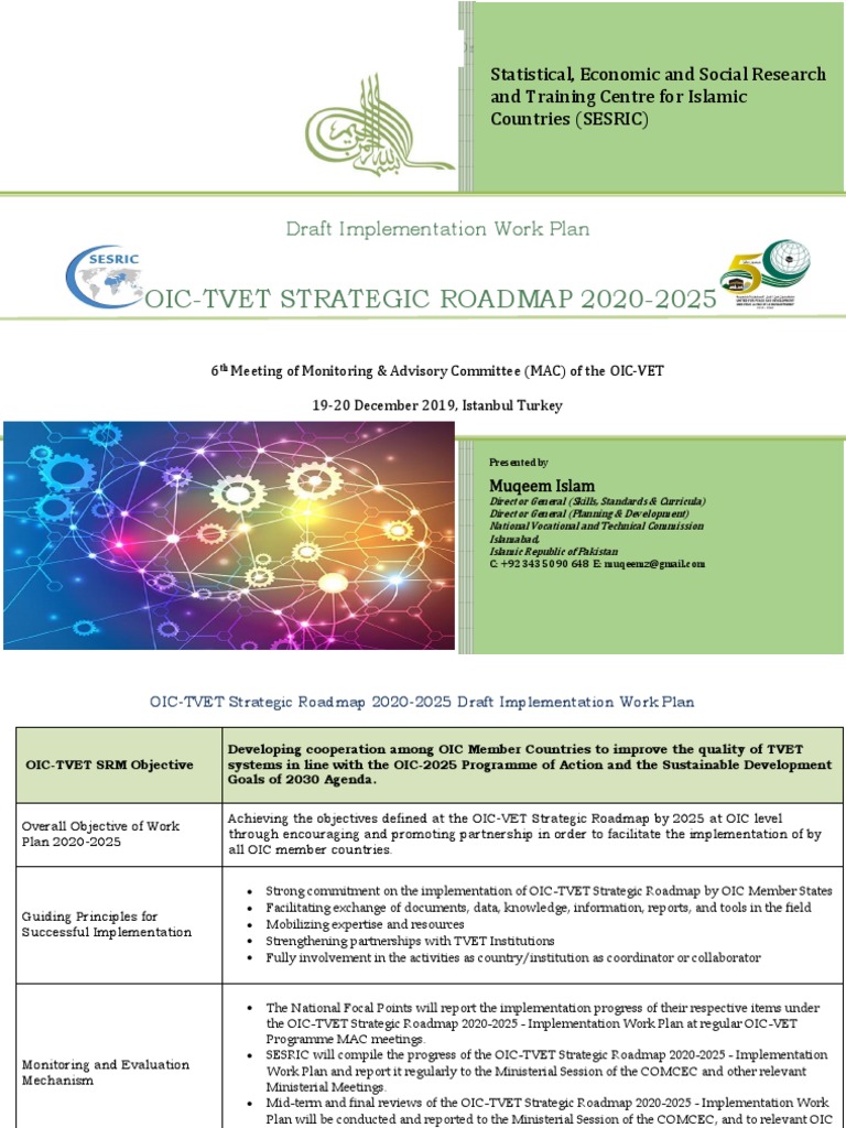 Oic-Tvet Strategic Roadmap 2020-2025 PPT Sesric 19-12-2019 Istanbul ...