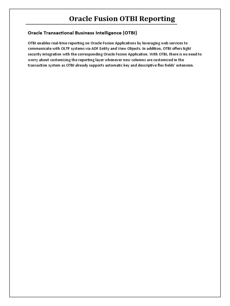 Notes Otbi Reports | PDF