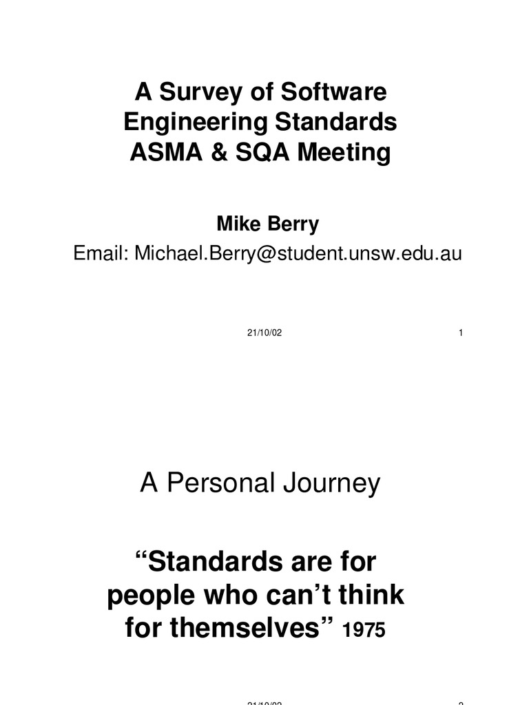 Evolution of Software Standards | PDF | International Organization For ...