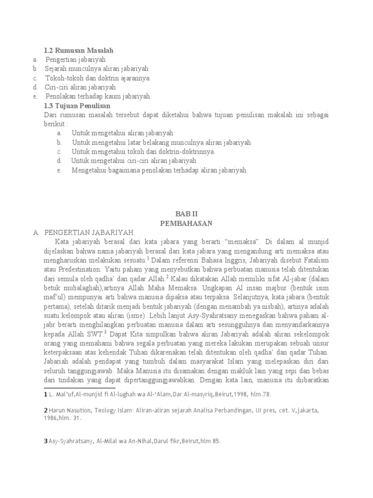 Aliran Jabariyah | PDF | Filsafat | Agama & Spiritualitas