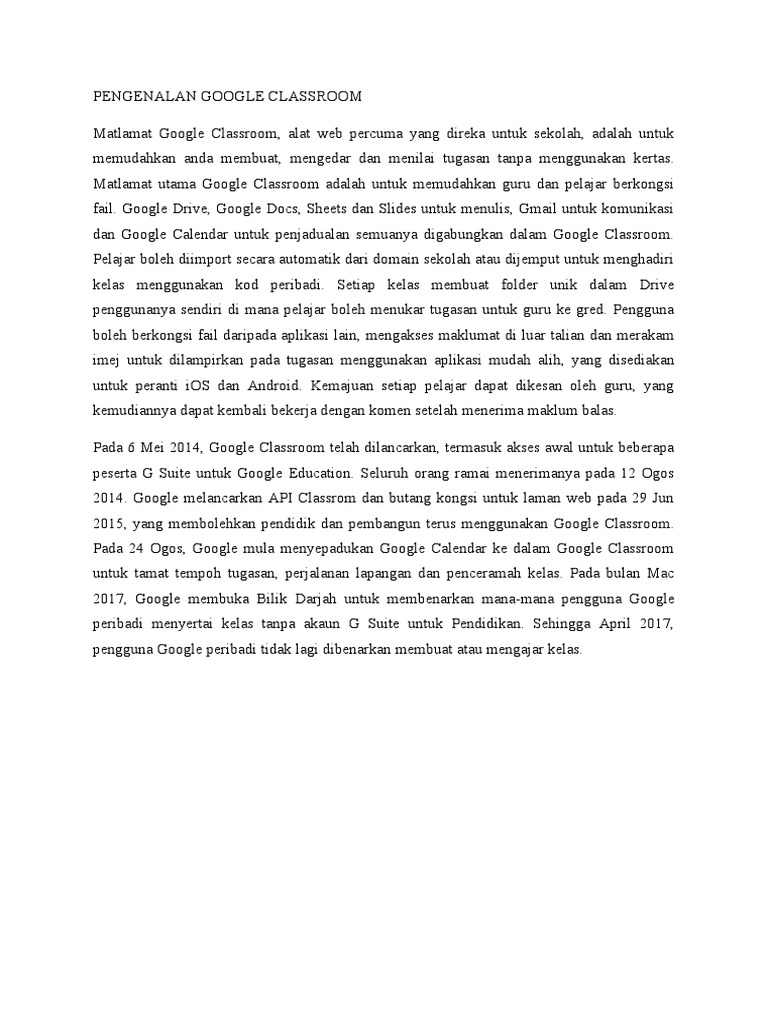 Pengenalan Google Classroom | PDF