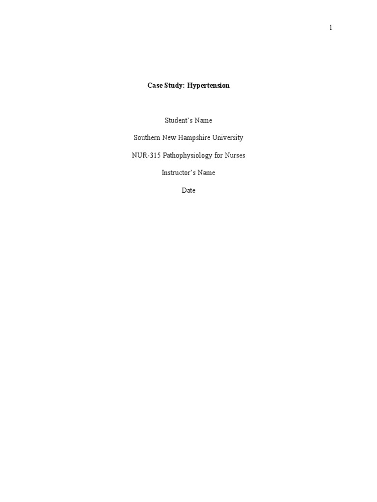 Case Study Hypertension - Edited | PDF | Hypertension | Blood Pressure